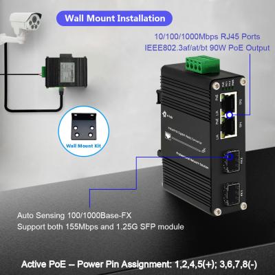 Chine Commutateur Ethernet SFP mini industriel à 2 ports 10/100/1000T 802.3at PoE + à 2 ports 100/1000Base-X avec fonction de renforcement de puissance 12~48VDC à vendre