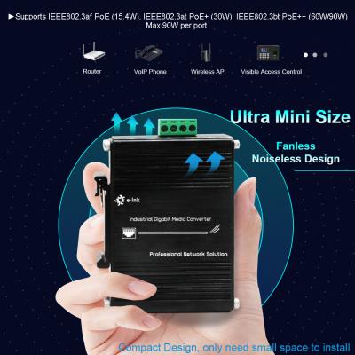 Chine Commutateur Ethernet SFP mini industriel à 2 ports 10/100/1000T 802.3at PoE + à 2 ports 100/1000Base-X avec fonction de renforcement de puissance 12~48VDC à vendre