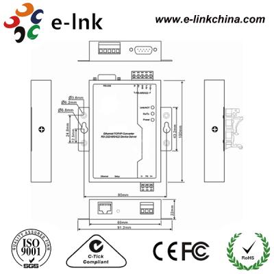 China LNK-SE001 1Port RS-232/RS-485/RS-422 to Ethernet Serial Server (10/100M) for sale