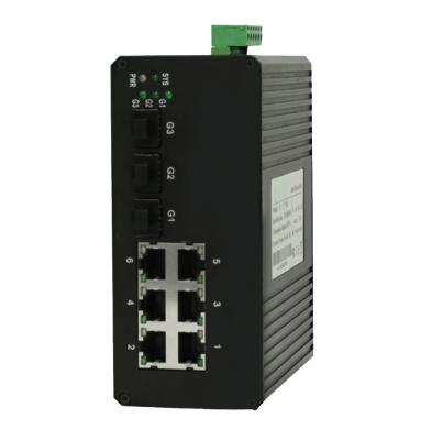 中国 3つの1000M SFPポートと6つの10/100Base-T(X)ポートを備えたマネージド産業用イーサネットスイッチ 販売のため