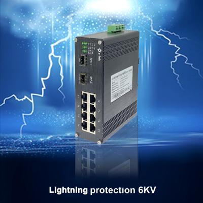 中国 産業用8ポート10/100BASE-T + 2ポート100BASE-FXイーサネットスイッチ 販売のため