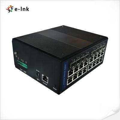 中国 管理されたイーサネットスイッチ 高密度 1000M 16xRJ45 + 8xSFP ファイバー DIN-レールマウント 販売のため