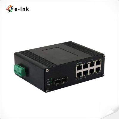 China Industriële 8-poorts 10/100/1000M/2.5G 802.3at PoE + 2-poorts 1.25G/2.5G/10G SFP+ Ethernet Switch Te koop