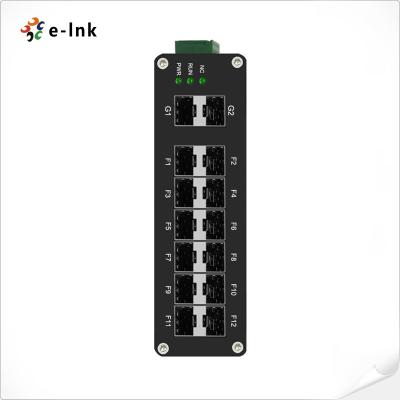 China Industriële L2+ Managed Fiber Switch 12-poorts 1000X SFP + 2-poorts 1000X SFP DIN-rail Te koop