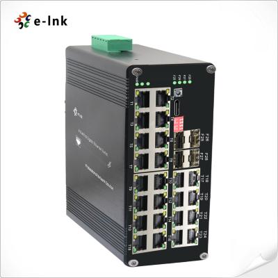 Китай Промышленный L2+Управляемый Ethernet Switch 1000M 24-порт 802.3at PoE + 4-SFP DIN Rail продается