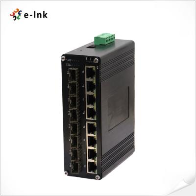 China Industrial L2 Managed Ethernet Switch+ 8-poort 1000T + 8-poort 1000X SFP DIN Rail Te koop