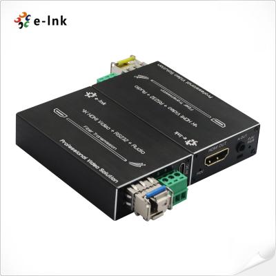 China Mini 4K HDMI Fiber Extender with RS232 & External Audio 80km HDCP 1.2Data 10.2Gbps for sale