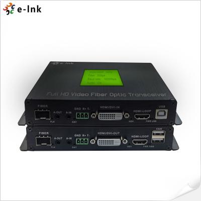 China Cloud managed Multi-function DVI Fiber Converter with 1Ch 1080P DVI + USB KVM + 1Ch RS232 + 1Ch Bidi Stereo Audio + GPIO for sale