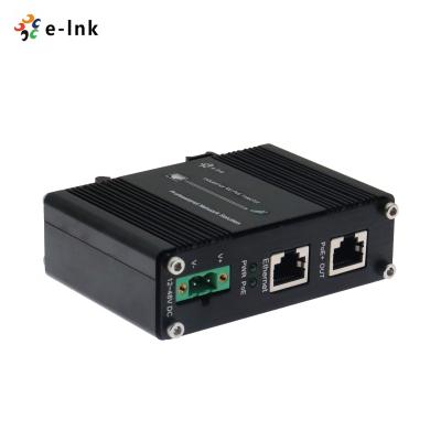 China Industrial 10G PoE Injector 12-48V DC Input 30W Output Gigabit Ethernet DIN Rail Mount for sale