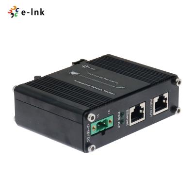 China Industrial 10G 60W PoE Injector 12-48V DC Input Gigabit Ethernet DIN Rail Mount for sale