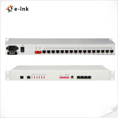 China 16E1 4GE PDH Optical Fiber Multiplexer with G703 E1 Gigabit Ethernet and PCM Voice for sale