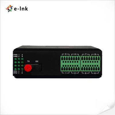 China Industrial 4 Channel RS232 RS485 RS422 Fiber Media Converter 20km DIN Rail for sale