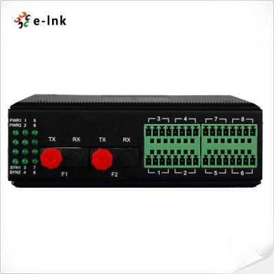 China Industrial 4 Channel RS232 RS485 RS422 Fiber Media Converter Dual Ring Redundant for sale