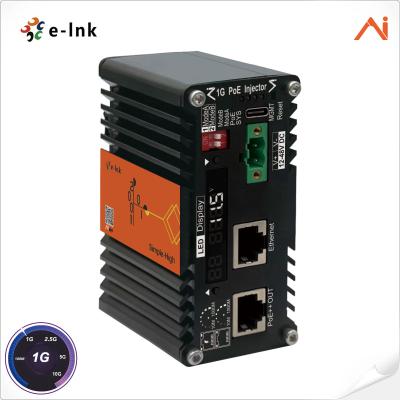 China AI Smart Managed 60W Industrial PoE++ Injector with 9–54V Voltage Booster for Harsh Environments for sale