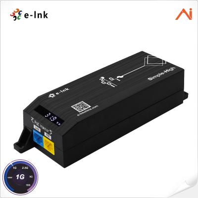 China AI Smart 1-Port Gigabit PoE++ 90W LED Display Industrial Wall-Mount PoE Injector for sale