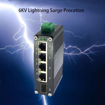 China 12VDC-48VDC Industrial Small Poe Switch 5 Port Injector for sale