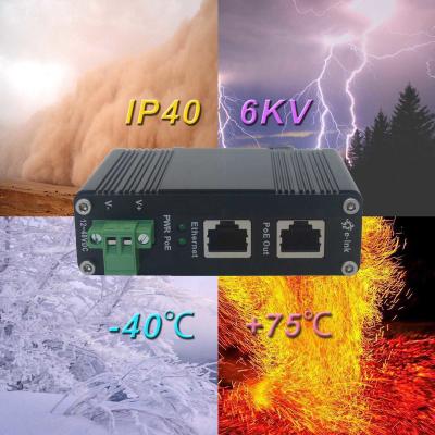 China Din Rail Gigabit Active PoE Injector 48V 30W PoE To PoE+ Adapter for sale