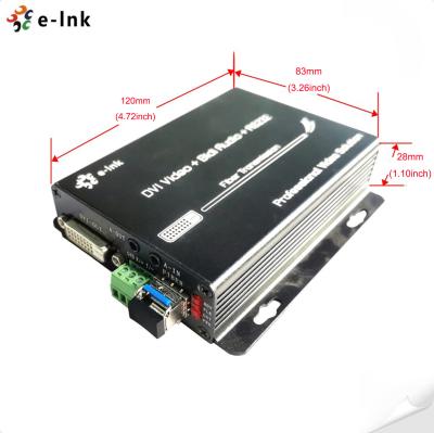 China RS232 da fibra video do conversor dos dados DVI prolongamento ótico para o áudio estereofônico à venda