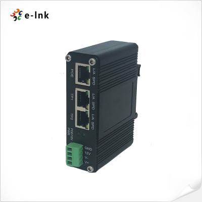 China Fanless Industrieel PoE Splitsersieee 802.3af/bij 12VDC-output Te koop