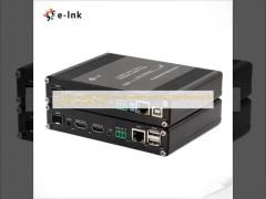 4K 60Hz HDMI KVM Fiber Extender avec 10/100M Ethernet et RS232 / RS485 et IR