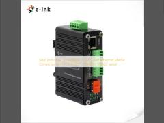 Mini Industrial 10/100Base-T SFP Fibra Ethernet Media Converter com 1Ch RS232 / RS485 / RS422 em série