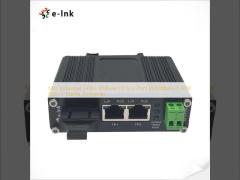 Мини-индустриальный 1-портный 100Base-FX на 2-портный 10/100Base-T 60W PoE++ медиаконвертер