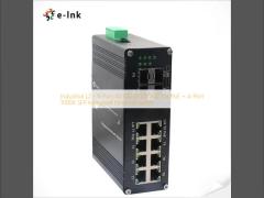 Industrial L2+ 8-Port 10/100/1000T 802.3at PoE + 4-Port 1000X SFP Managed Ethernet Switch