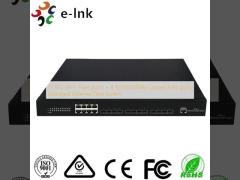 12 10G SFP+ ファイバーポート + 8 10/100/1000M 銅 RJ45 ポート 管理されたイーサネット ファイバー スイッチ