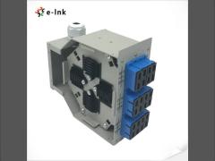 12SC Duplex Din-rail Mount Fiber Patch Panel with IP20 protection 2x rear entries (PG 11 cable gland)