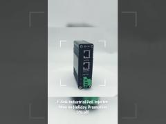 12~48VDC Power Input Industrial Gigabit PoE+ Injector Supports IEEE802.3at Power over Ethernet (PoE+) Power Sourcing Equipment