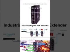Industrial 1-Port 802.3bt PoE++ to 4-Port 802.3af/at Gigabit PoE Extender