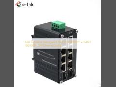 ミニ産業管理8ポート10/100/1000T + 2ポート100/1000X SFPイーサネットスイッチ