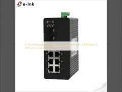6 switch Ethernet industriali gestiti dalle porte con 3 porte SFP 1000Base-X e 6 porte 10/100Base-T (((X)