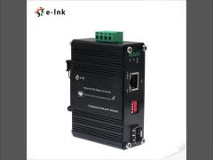 Mini Industrial 10G/5G/2.5G/1G/100M 802.3at to 10GBASE-X SFP+ Media Converter
