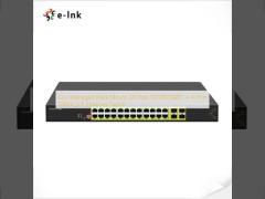 L2+ マネージドラックマウント 24ポート 10/100/1000T + 4ポート 1000X SFP イーサネット スイッチ