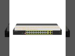 L2+ マネージドラックマウント 24ポート 10/100/1000T 802.3at PoE + 4ポート 1000X SFP PoE スイッチ