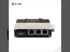 ミニインダストリアル 3ポート 10/100/1000T 802.3at PoE + 1ポート 1000X SC イーサネット スイッチ 12~48VDC入力と電圧ブースター