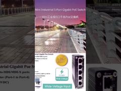 Mini Industrial 4-Port 10/100/1000BASE-T 802.3at PoE + 1-Port 10/100/1000T Ethernet Switch