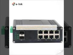 インダストリアル L2+ 8-ポート 10/100/1000T 802.3at PoE + 2-ポート 1000X SFP マネージド イーサネット スイッチ