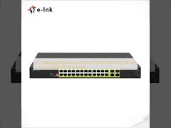 L2+ マネージドラックマウント 24ポート 10/100/1000T 802.3at PoE + 4ポート 1000X SFP PoE スイッチ