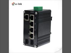 Industrial PoE Powered 5-Port 10/100/1000T + 2-Port 100/1000X SFP Ethernet Switch with PoE Passthrou