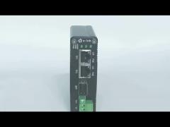 Mini Industrial 1-Port 100/1000X SFP to 2-Port 10/100/1000T 30W PoE+ Media Converter Supports IEEE80