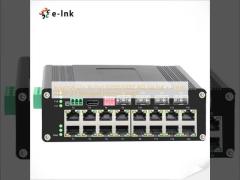 Industrial PoE Switch Managed  L2 10/100/1000Mbps RJ45 Port  IP40 Aluminum Case