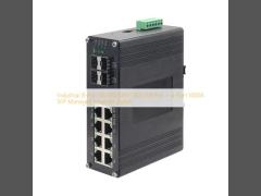 Industrial 8-Port 10/100/1000T 802.3at PoE + 4-Port 1000X SFP Managed Ethernet Switch