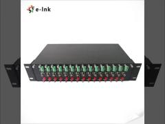 Rack convertitore video a 16 slot che supporta il funzionamento simultaneo di convertitori video di tipo scheda a 1 o 2 canali