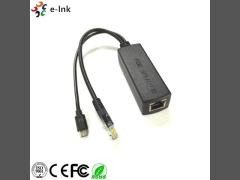 Diviseur PoE Fast Ethernet 5V 2A avec port Micro USB. Les appareils seront détectés avant l'entrée PoE.