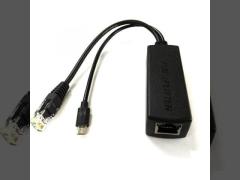 Splitter PoE Gigabit 5V 2A con porta Micro USB conforme alla norma IEEE 802.3af