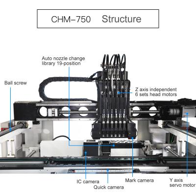 China Automatic Nozzle Change Pcb Pick And Place Machine 6 Heads for sale