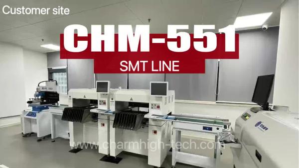 Ligne SMT petite et moyenne avec imprimante Stecnil 3250 CHM-551 SMT pick and place machine 830 four à reflux