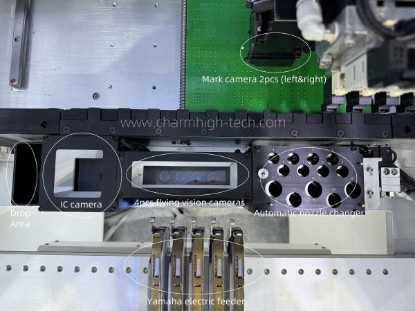 High Accuracy Industrial 4 heads Pick Place Machine with Auto Changer, Support 0201 BGA